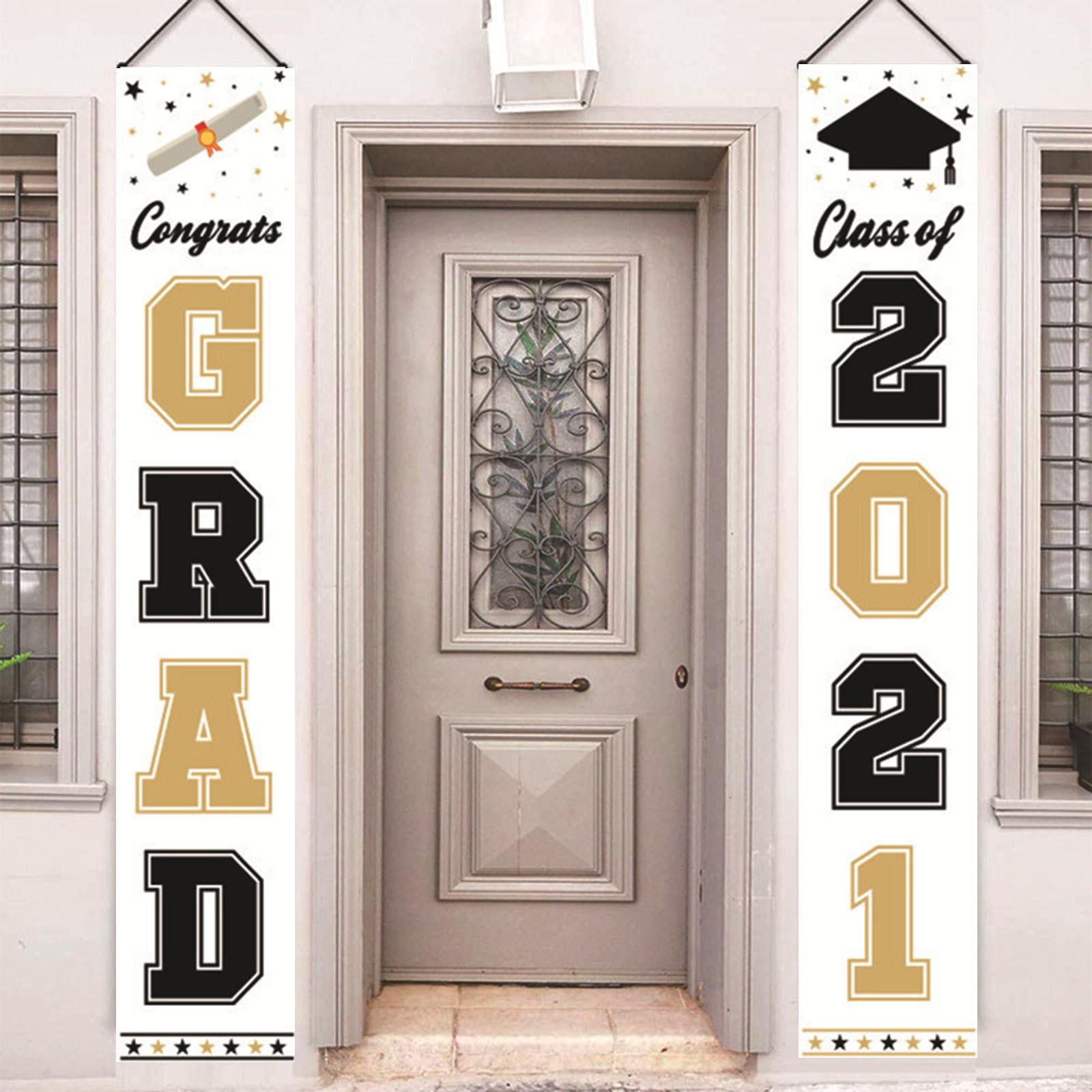 Congrats Class of 2021 Graduation Banners Polyester Sign Front Door ...