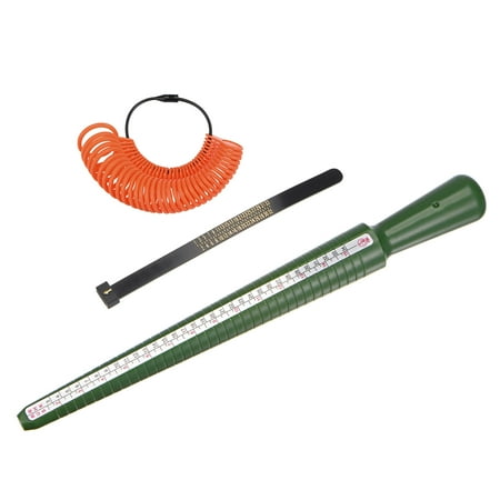 Uxcell Rings Sizer Measure Tool Set Black Wide Finger Gauge Mandrel ...