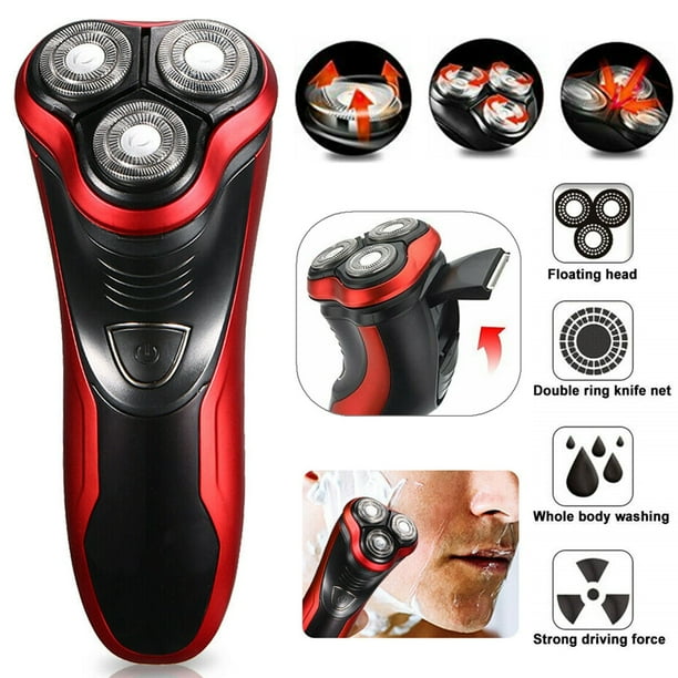 Men's Razor Rotary Waterproof Electric Shaver Pop-Up Trimmer Wet Dry ...