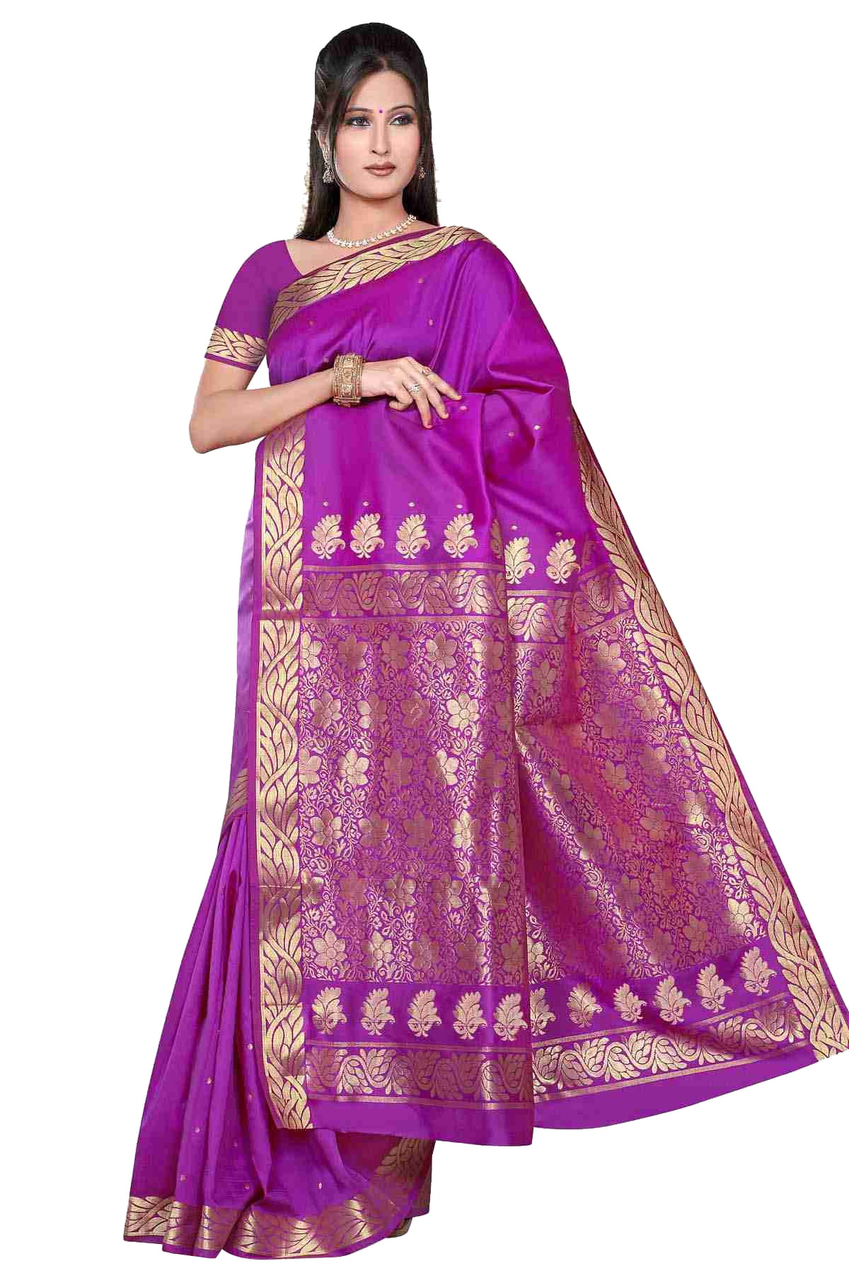 Violet red - Benares Art Silk Sari / Saree/Bellydance Fabric (India ...