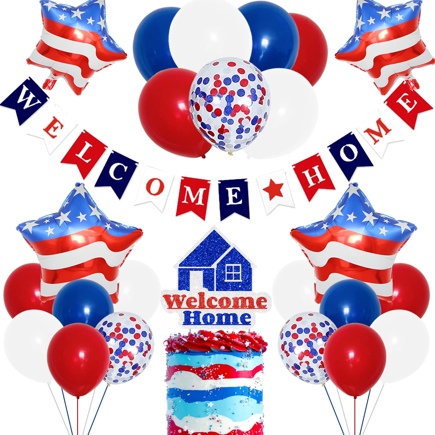 Welcome Home Decorations Kit Red White and Blue, Military Welcome Home ...
