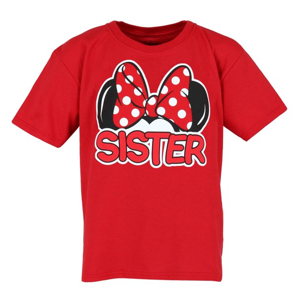 Disney Family Collection Toddler’s Red Mickey Mouse Sister Shirt, 2T ...