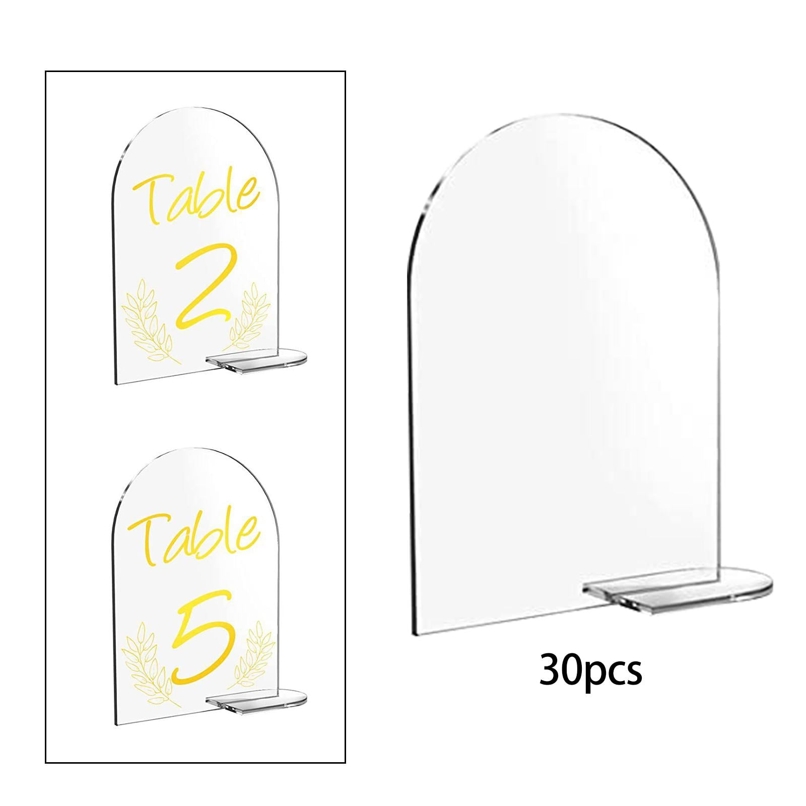 Blank Plate Acrylic Signs Holder Stand Guest Name Tag Table Numbers ...