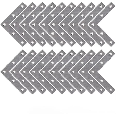 Fixing Bracket Straight Flats L-shaped Bracket Metal Brackets(20pcs ...