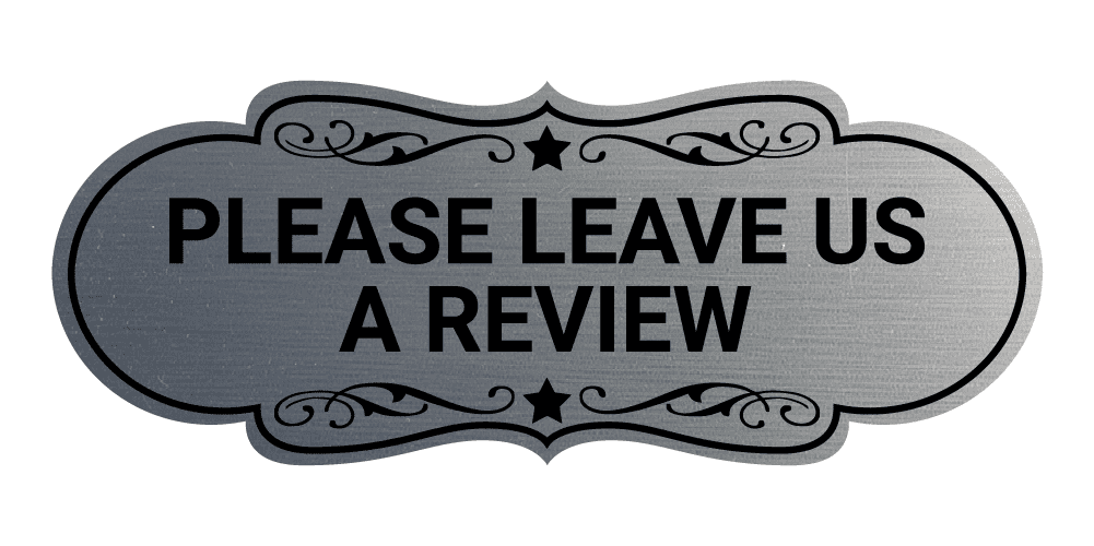Designer Please Leave Us a Review Sign (Brushed Silver) - Large ...