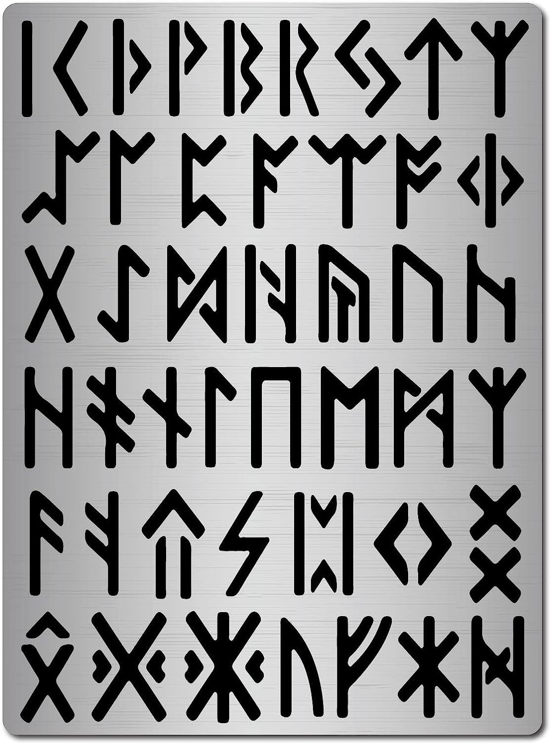 1pc Metal Runes Stencil Stainless Steel Ancient Alphabet Elder Futhark ...