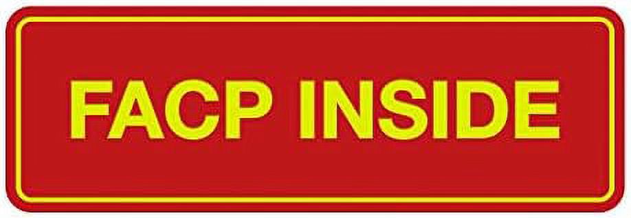 standard facp inside sign (red/yellow) - small - Walmart.com