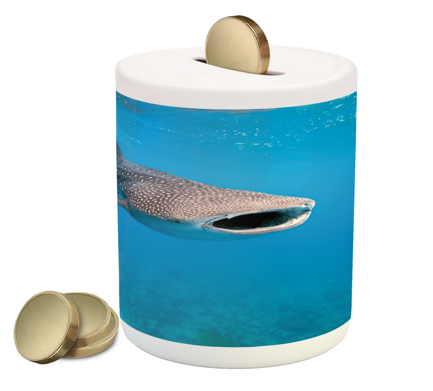 Shark Piggy Bank, Giant Whale Shark and Underwater Photographer in ...