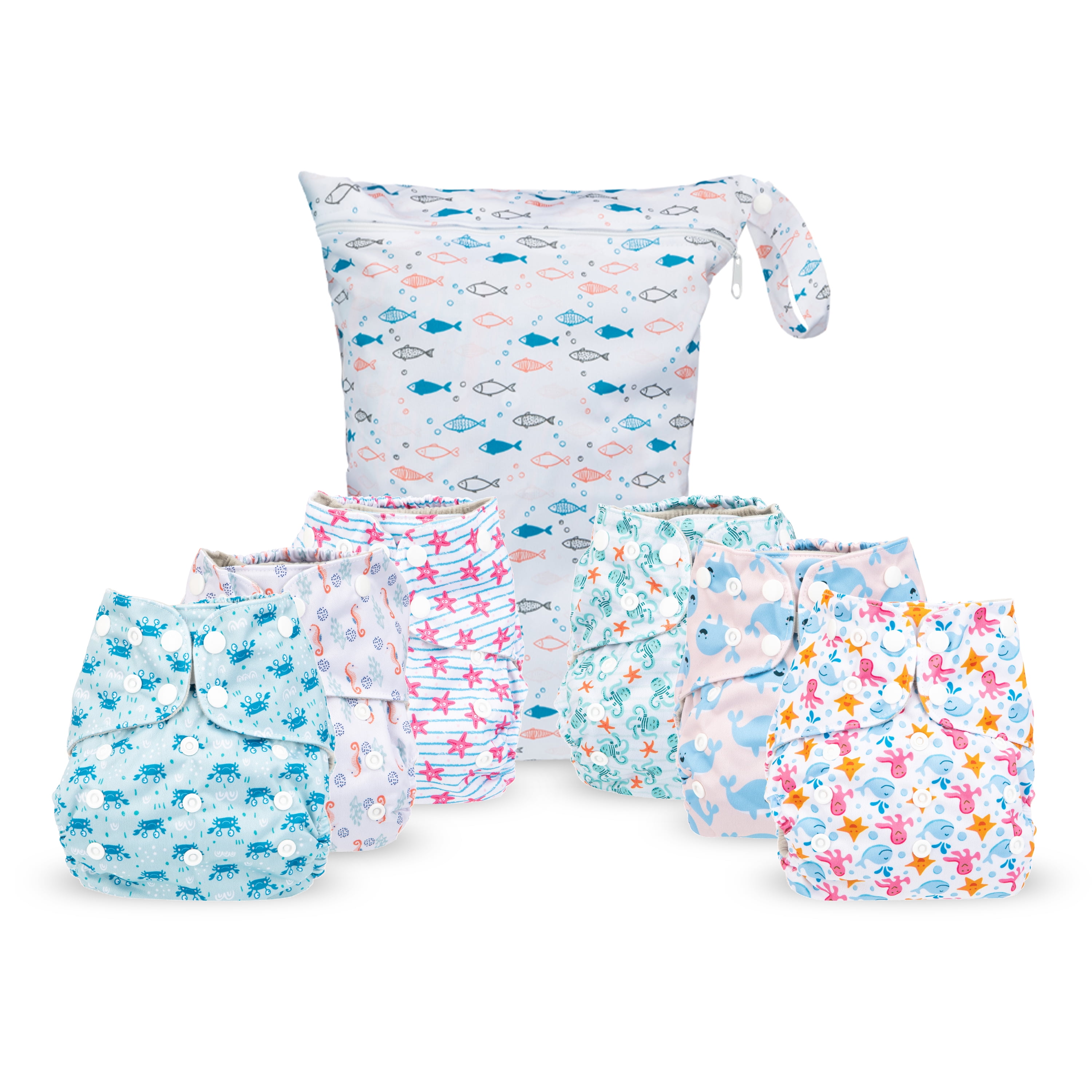 Simple Being All in One Baby Cloth Diapers Adjustable 6 Pack with ...