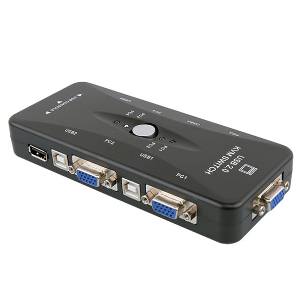 HW1702 Four Ports USB KVM Switch Box 4 in 1 Out 4K 1080P VGA Splitter ...