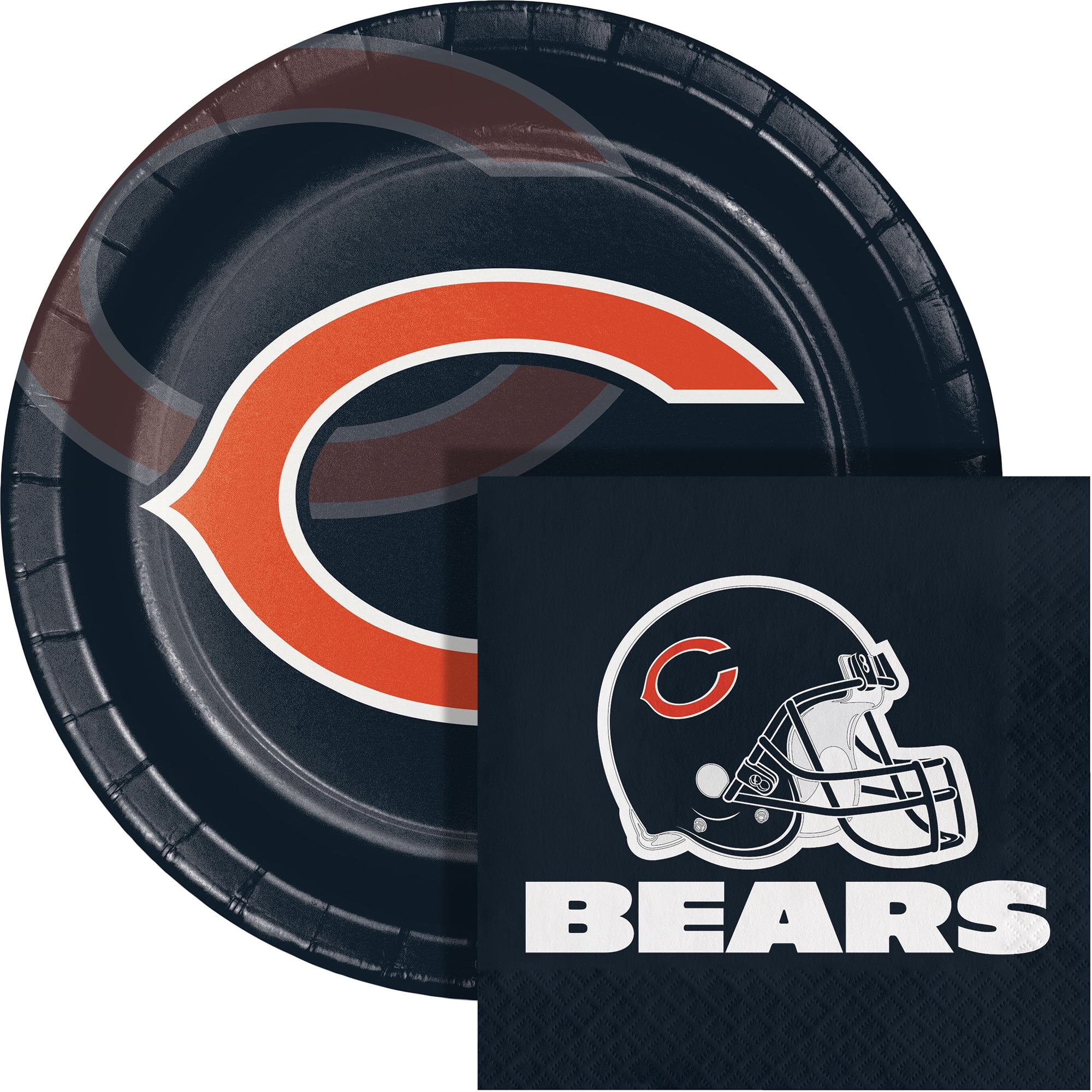 NFL Chicago Bears 9" Paper Plate and 6.5" Napkin Party Kit 48 Count ...