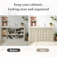 Beige Geometric Cabinet Curtain 28"W x 51"L, Simplistic Chic Rustic ...