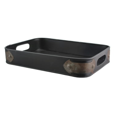 Stonebriar 17.8" x 12.4" Solid Galvanized Metal Decorative Tray, Gray ...