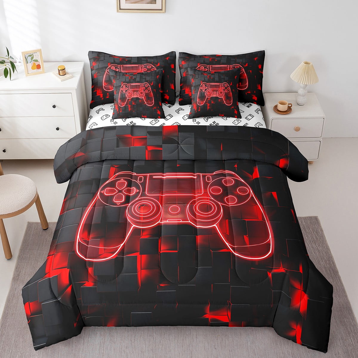 Click here for Yst Gamer Comforter For Boys  Gaming Fitted Sheet... prices