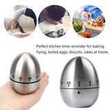 WEISIPU Kitchen Timer Egg Shaped Stainless Steel Cooking Timer ...