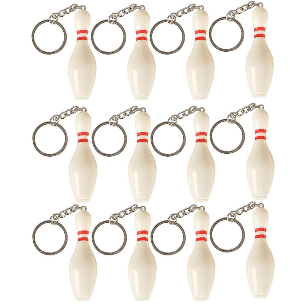 3 Bowling Pin Keychain - 12 Pack Mini Backpack Hook for Olympic Fans ...