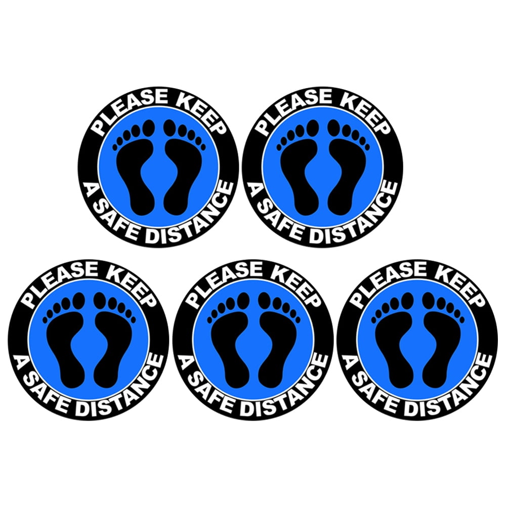 5 Sheets Prevention Decals Decor Keeping Distance Sticker Self-adhesive ...