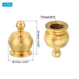 Uxcell M10 Thread Lamp Finial Cap Knob Brass Lamp Shade Harp Top Screw ...