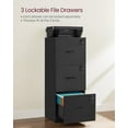 VASAGLE 3-Drawer Vertical File Cabinet, Home Office Stand, Adjustable ...