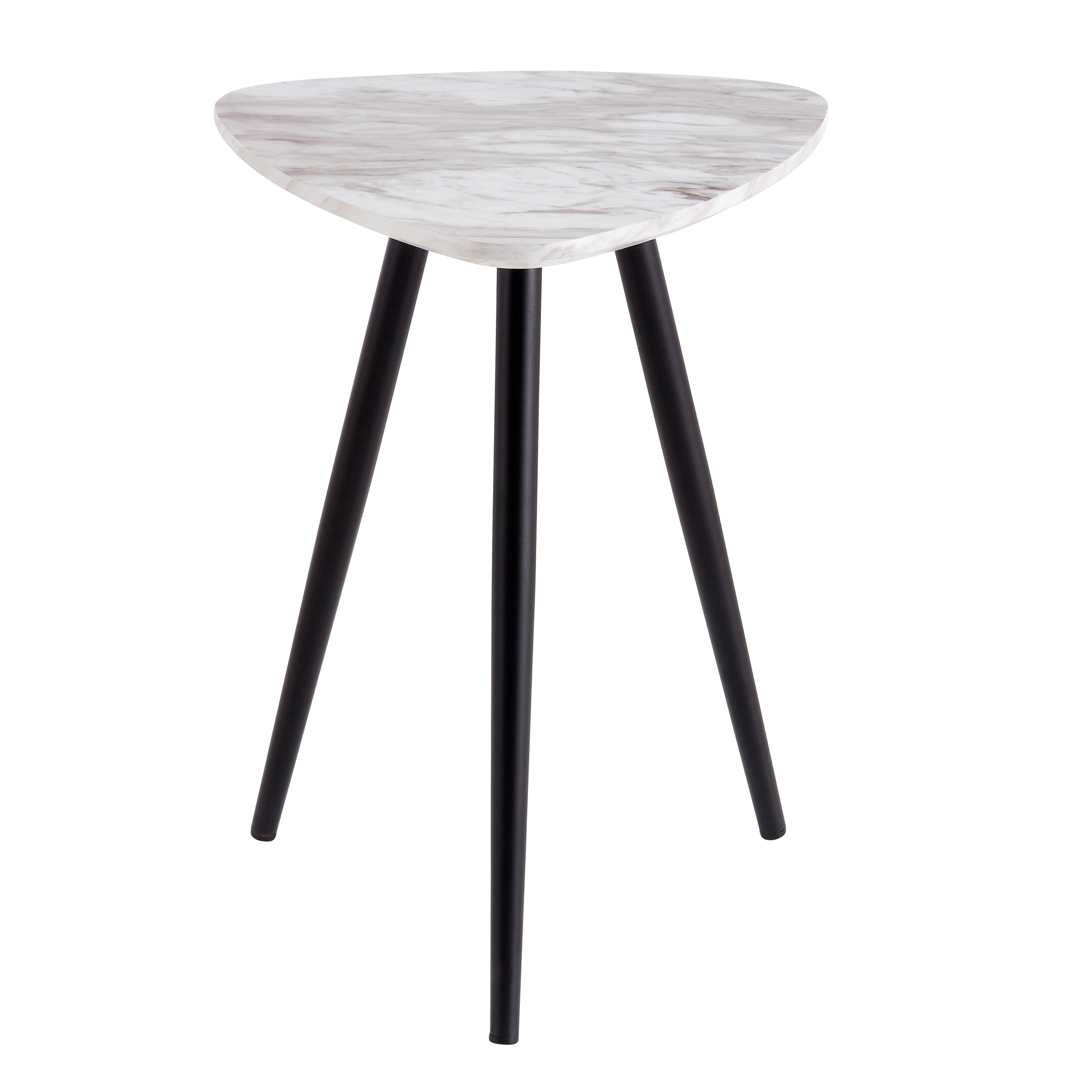 Simple End Table,Coffee Table with Metal Leg for Small Spaces,White ...