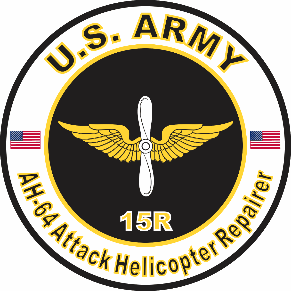 3.8 Inch U.S. Army MOS 15R AH-64 Attack Helicopter Repairer - Walmart.com