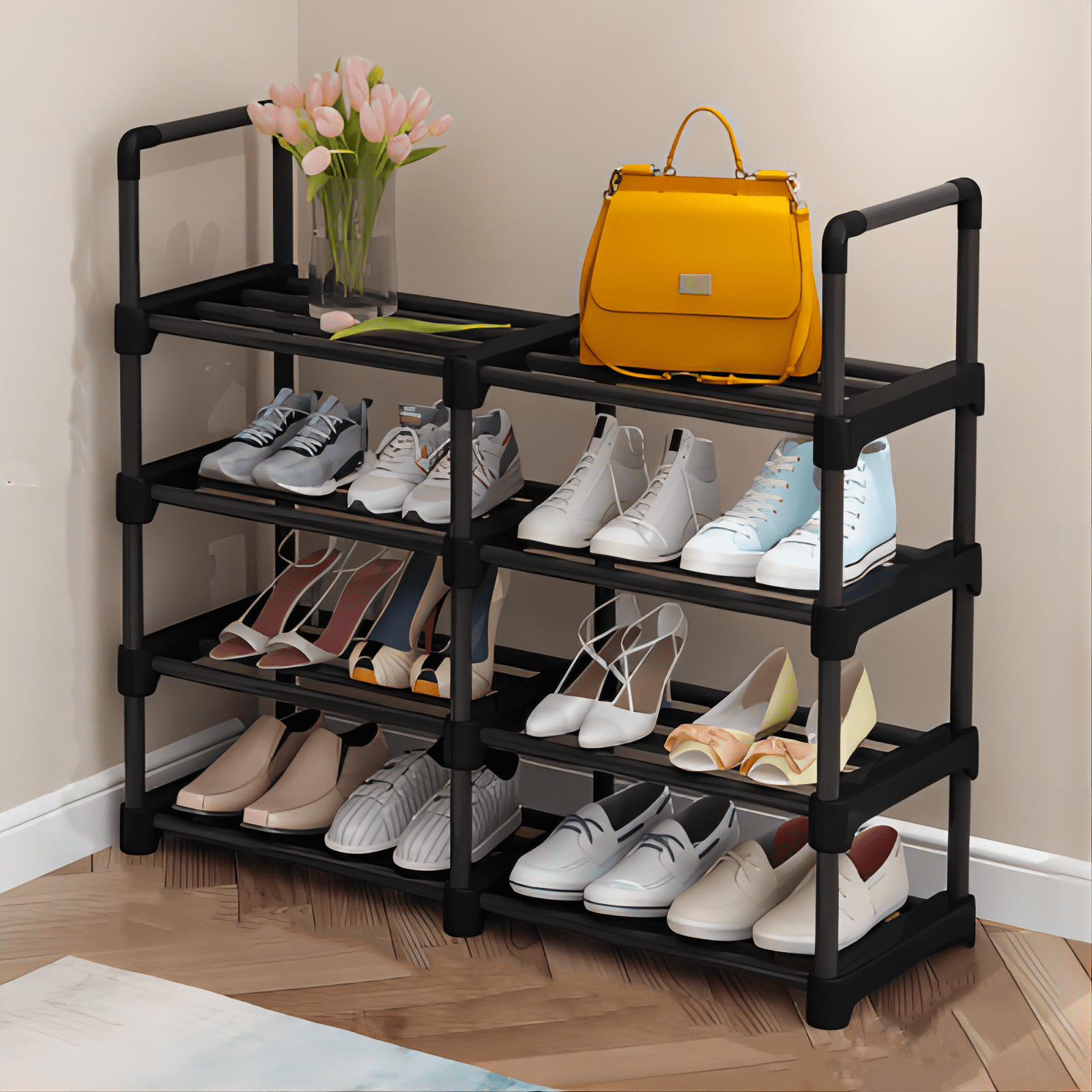 Gemdeck 4 Tiers Shoe Racks Organizer Metal Stackable Shoe Shelves for ...