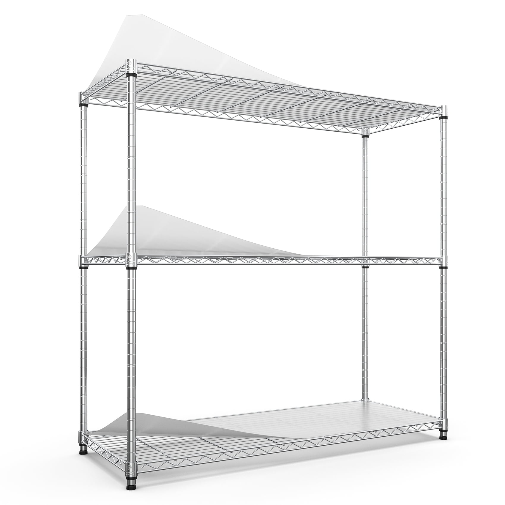 Miniyam 3 Tier Wire Shelving Unit, 1050 LBS NSF Adjustable Metal Garage ...