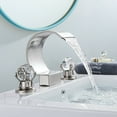 Nickel Widespread Basin Sink Faucet Waterfall Bathroom 3 Holes Vanity ...