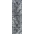 Transitional 2x8 Area Rug (2'3'' x 7'3'') Brocade Gray, Charcoal Indoor ...
