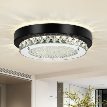 Crystal Ceiling Light Fixture, Chrome Semi Flush Mount Ceiling Light ...