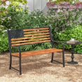 Laicejoy 50" Outdoor Garden Bench, Porch Welcome Bench with American ...