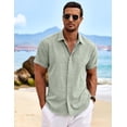 Generic Men's Linen Shirts Short Sleeve Casual Shirts Button Down Shirt ...