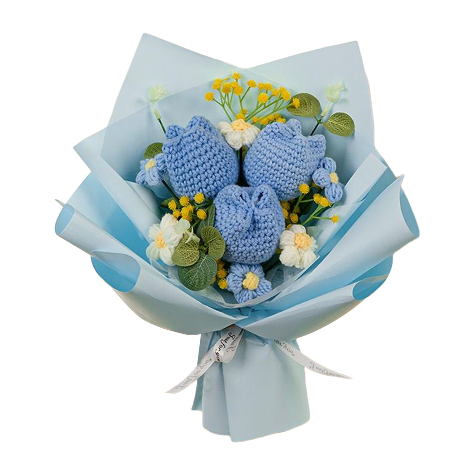 Crochet Flower Arrangements Artificial Flowers Knitted Flowers for ...
