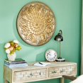DecMode Gold Metal Plate Wall Decor with Embossed Details - Walmart.com