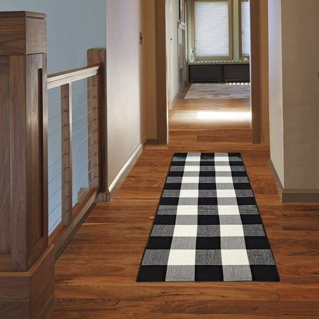 NANTA Cotton Buffalo Plaid Rug Buffalo Check Rug Machine Washable ...