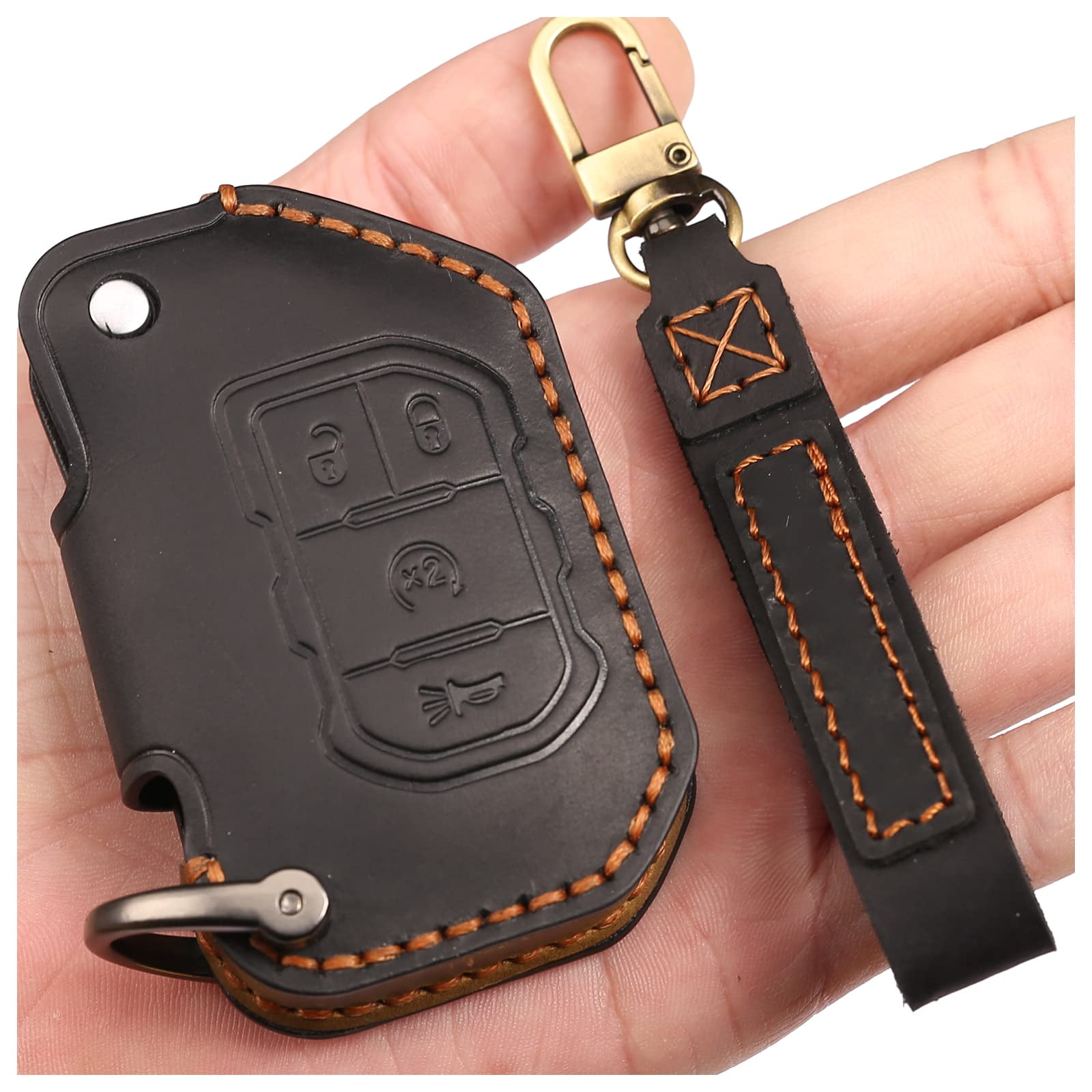 jeep gladiator key fob cover, Genuine Leather Key Fob Case protector ...