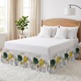 Abstract Ink Bed Skirt California King Size 16 Inch Drop, Green Yellow ...