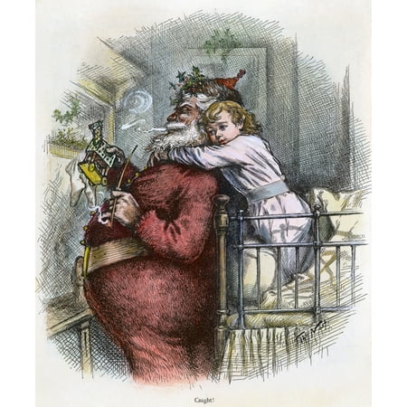 Thomas Nast: Santa Claus. /N'Caught!' Wood Engraving After A Drawing By ...