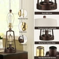 PARTPHONER Farmhouse Table Lamps Set of 2, Dimmable with USB Ports ...