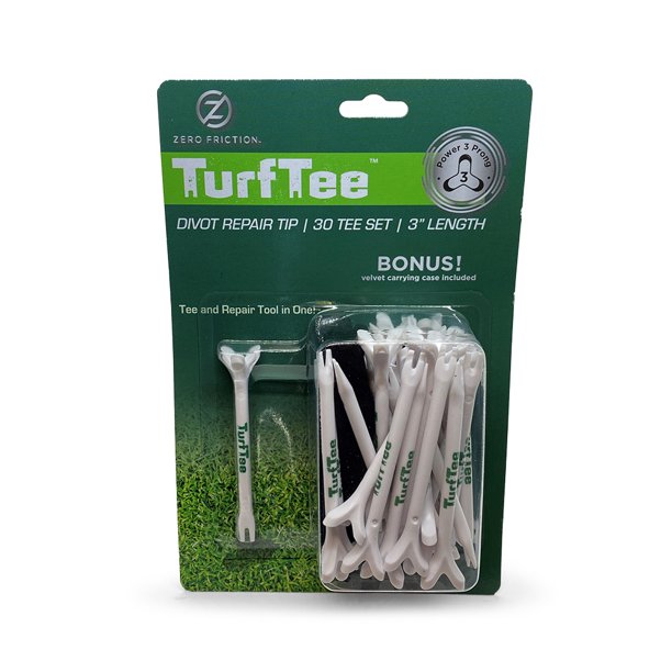 Zero Friction 3-Prong Turf Tee; 3 in. White Tee 30 per Pack - Walmart.com