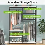 Tribesigns Free-standing Closet Organizer with 2 Hanging Rod, Garment ...