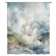Blue White Ombre Sheer Curtains 63 Inch Length, Light Filtering Voile ...