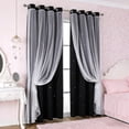 Aoznliie Blackout Curtains, Star Lace Sheer Curtains for Bedroom, 40x51 ...