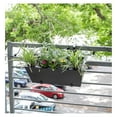 Drevy 2pk Metal Railing Planter - Black Balcony Flower Box - Deck Rail ...