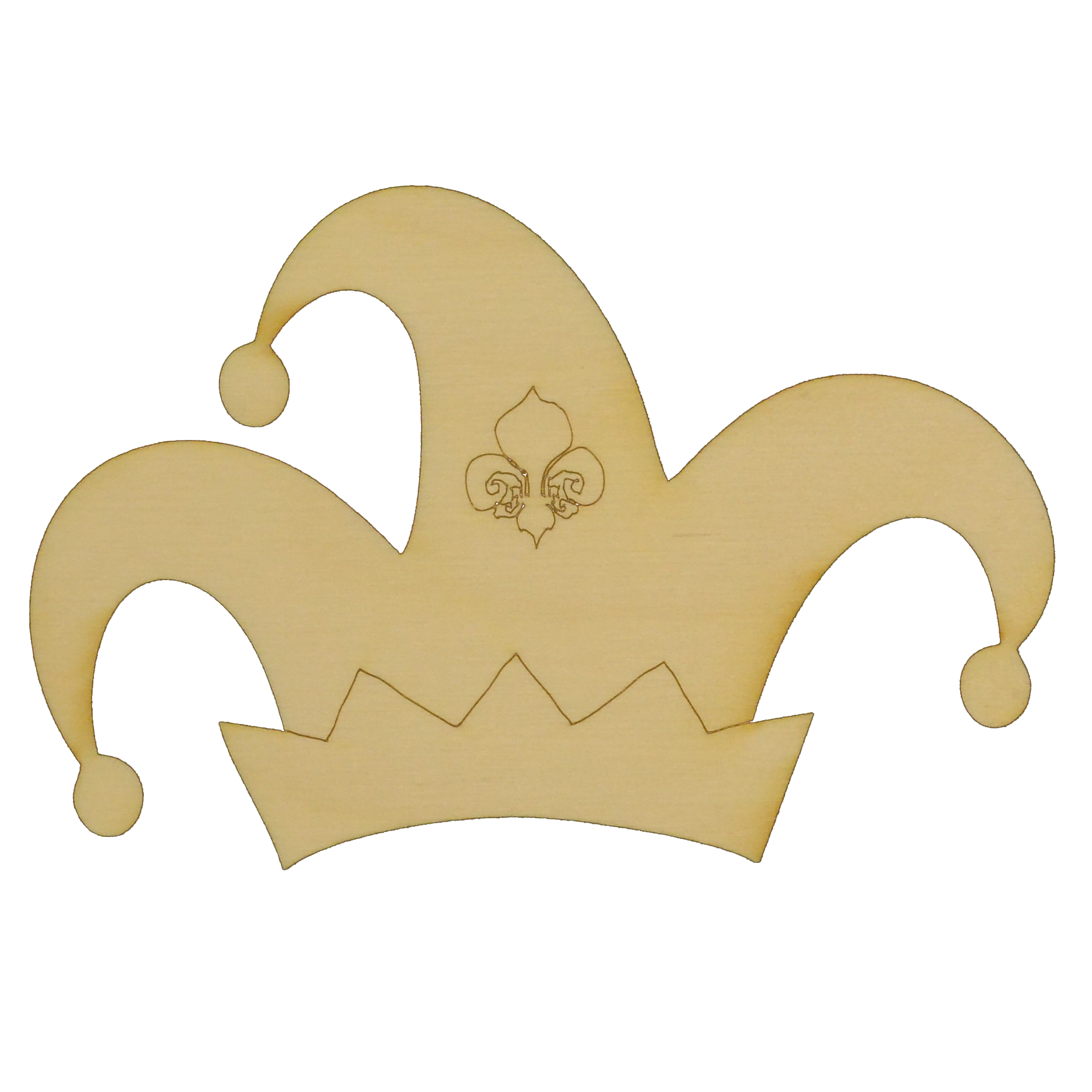 Unfinished Detailed Mardi Gras Jester Hat Wood Cutout (1/4" Thickness ...