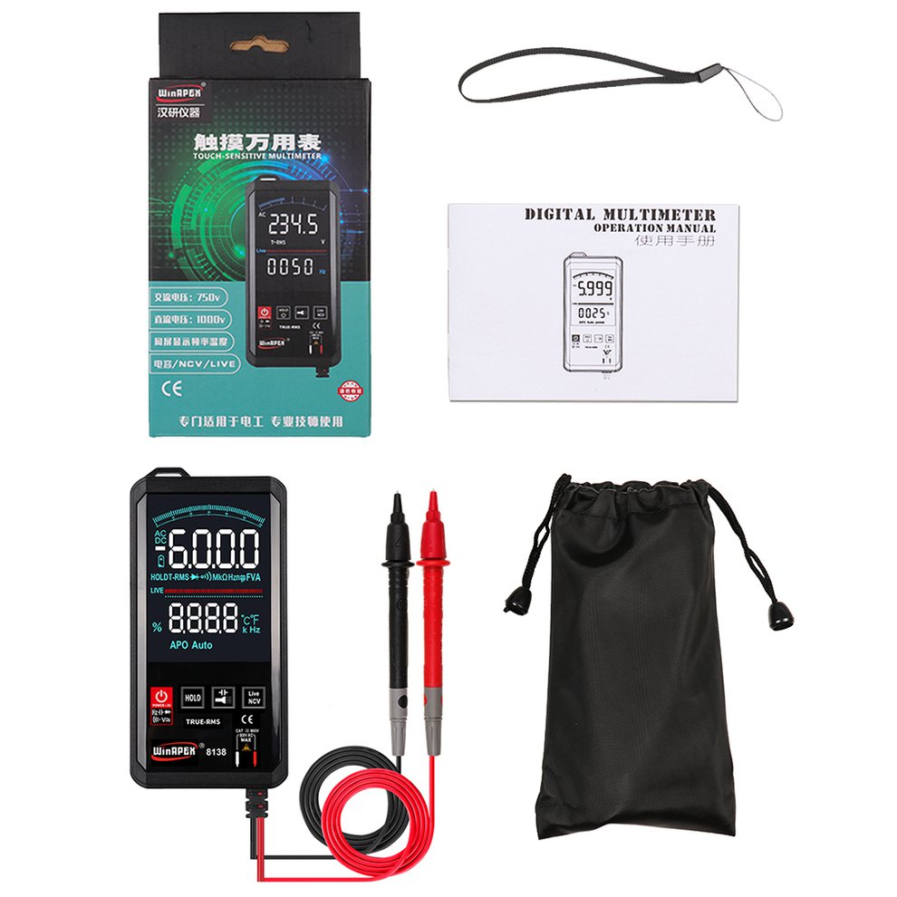 ET8138/8136 Touch Screen Multimeter Digital Automatic 6000 Count True ...