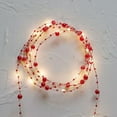 Red Berry Branch Garland with LED Lights, 6.5FT Battery Operated Pre ...
