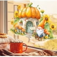 2D Flat Watercolor Pumpkin House Gnome Sunflower Theme Electrostatic ...