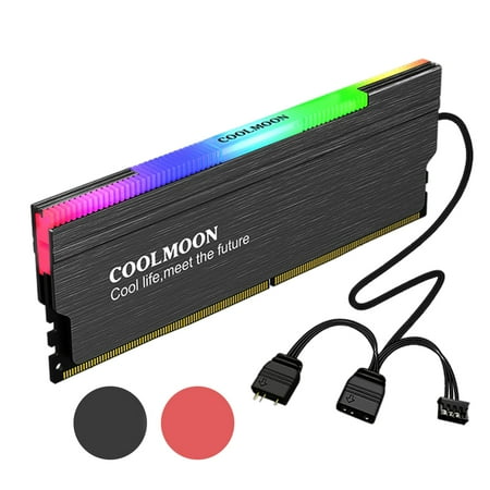 Coolmoon RAM RGB Cooling Radiator Vest; Memory RGB Desktop Computer ...