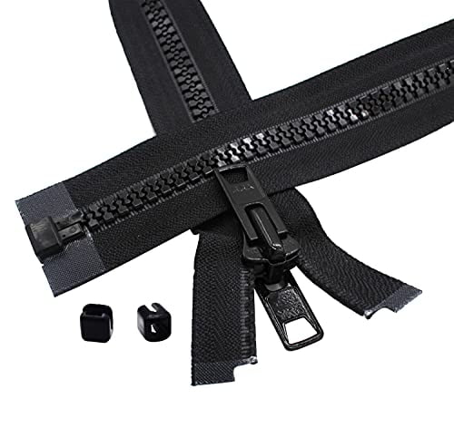 YKK #10 Vislon Molded Reversible 2 Heads Marine Zipper and 2 Snapcap ...